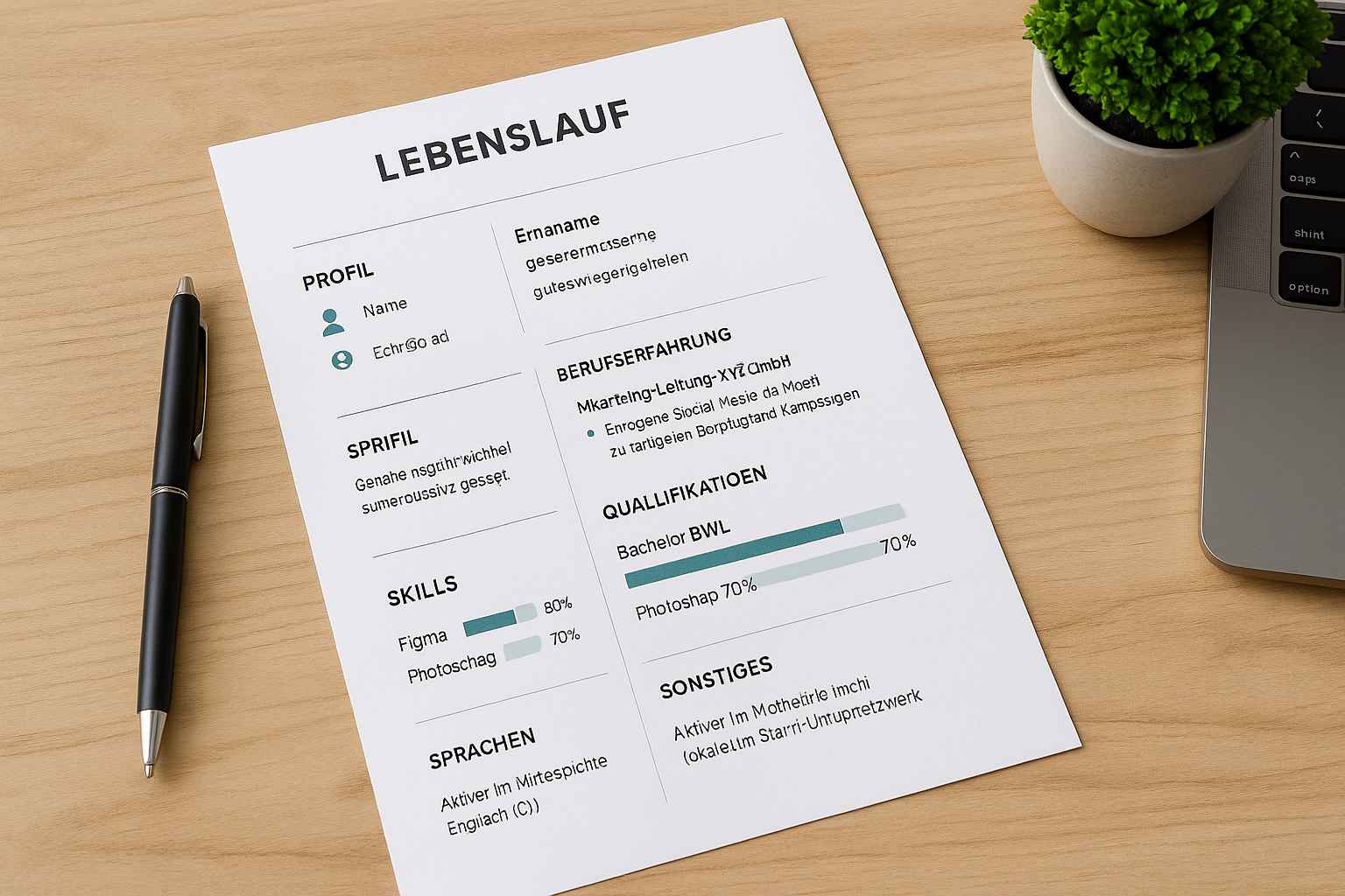 Moderner Lebenslauf gestalten: Design, Aufbau & No Gos